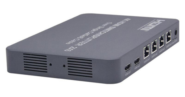 4k 2x6 HDMI Switcher Splitter Over Cat 6 Up To 120m